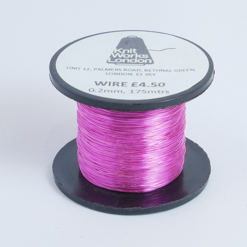 Coloured anodised copper wire yarn on spools for machine knitting, for knitting sculptural ...